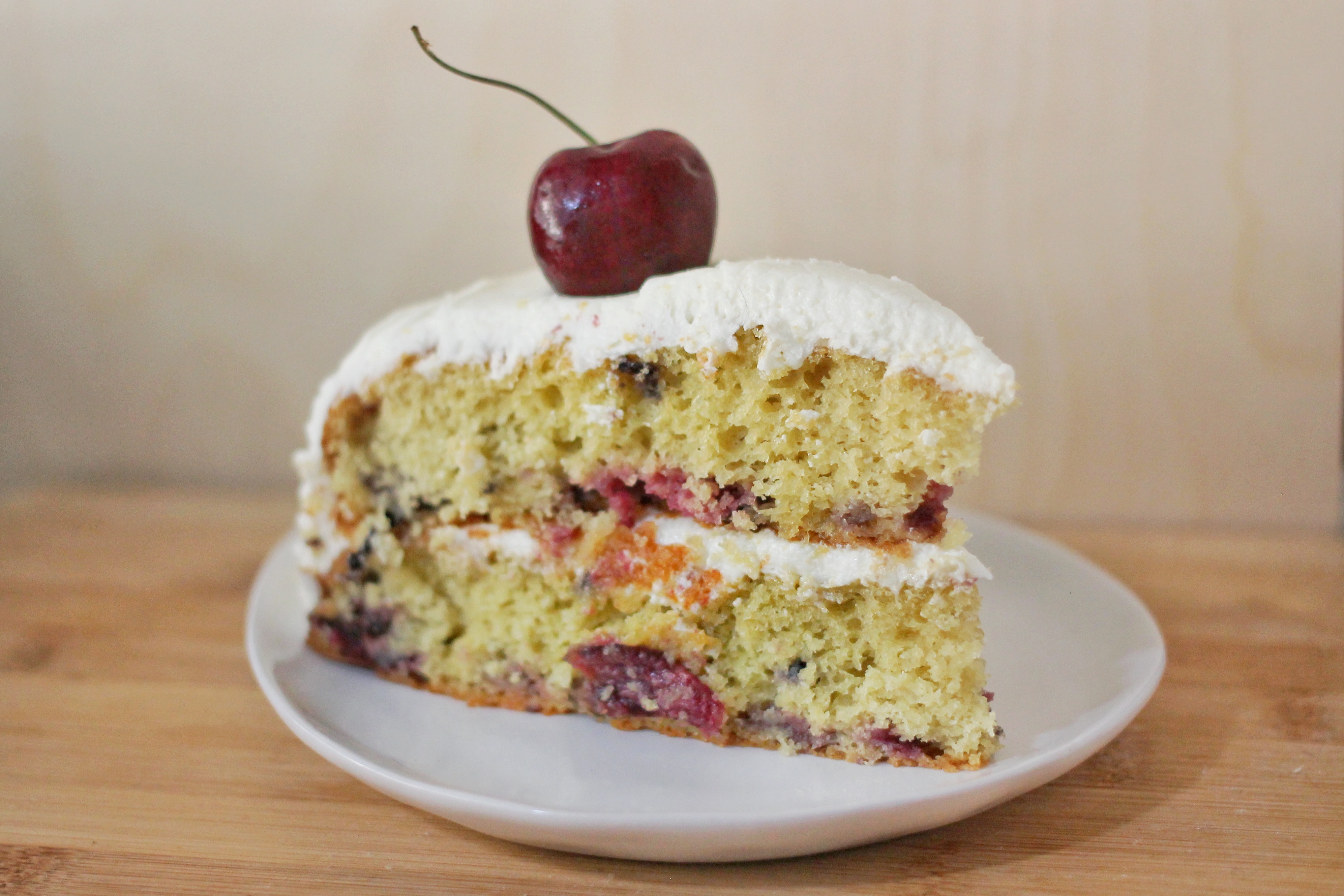 Cherry Cake with Vanilla Buttercream – Seek Satiation
